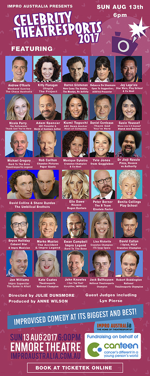 Celebrity Poster whole cast 500pixels wide - Impro Australia